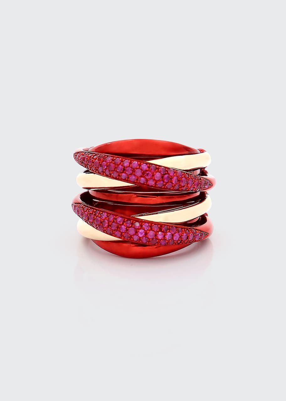 FARAONE MENNELLA by R.F.M.A.S. Lizzy Ruby Ring in 18k Gold and Sterling ...