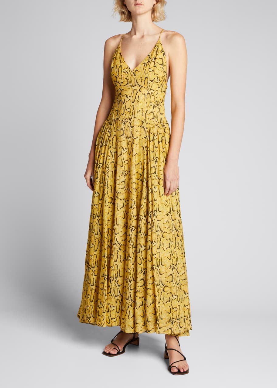 FRAME Malibu Python-Print Maxi Dress - Bergdorf Goodman