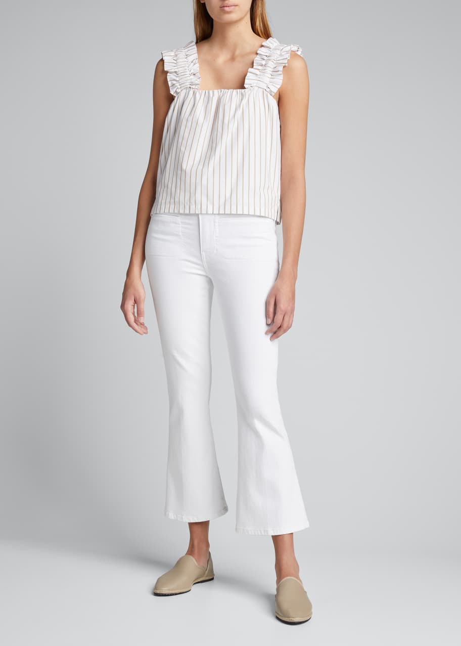 FRAME Ruffle-Strap Cotton Tank - Bergdorf Goodman