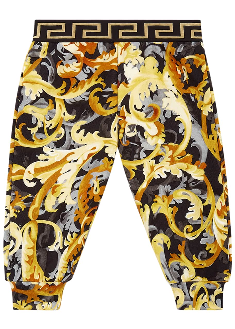 Versace Kid's Baroque Greca Jogger Pants, Size 12-36M - Bergdorf Goodman