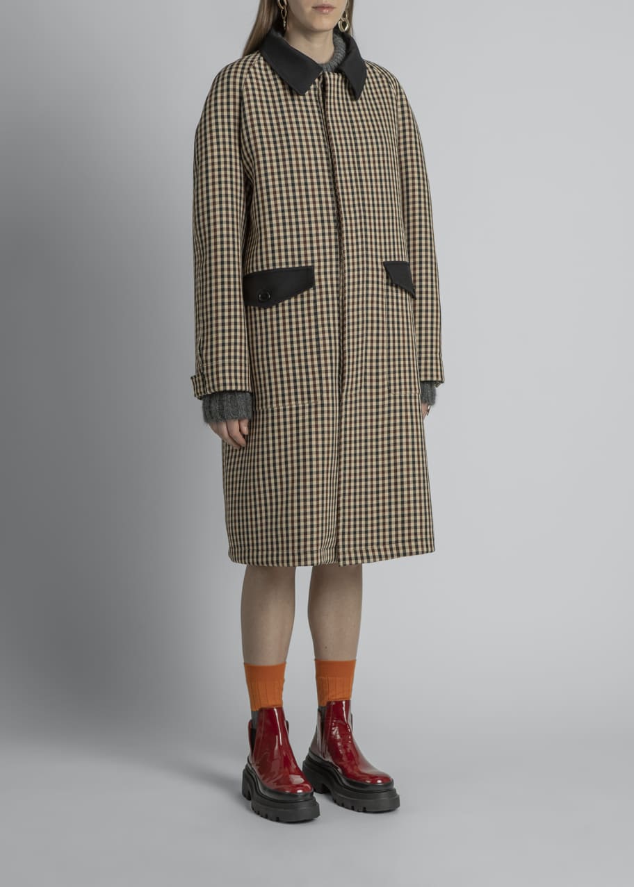 Plan C Check Long Coat - Bergdorf Goodman