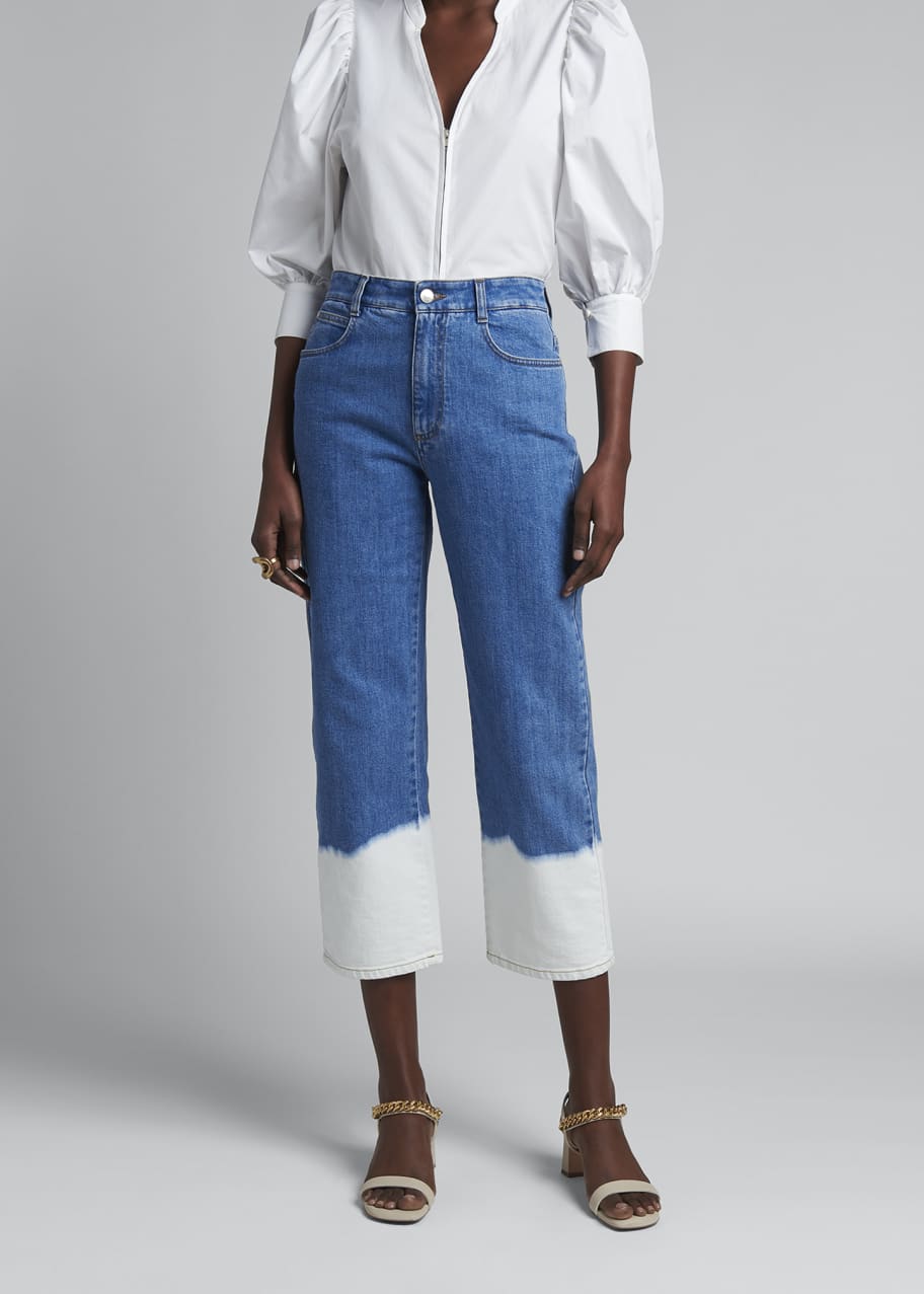 Stella McCartney Dip-Dyed Cropped Jeans - Bergdorf Goodman
