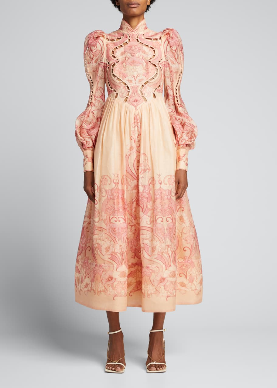 Zimmermann Concert Poppy High-Neck Midi Dress - Bergdorf Goodman