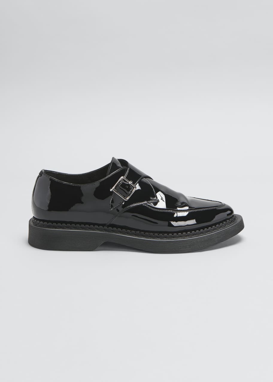 Saint Laurent Anthony Patent Monk Loafers - Bergdorf Goodman