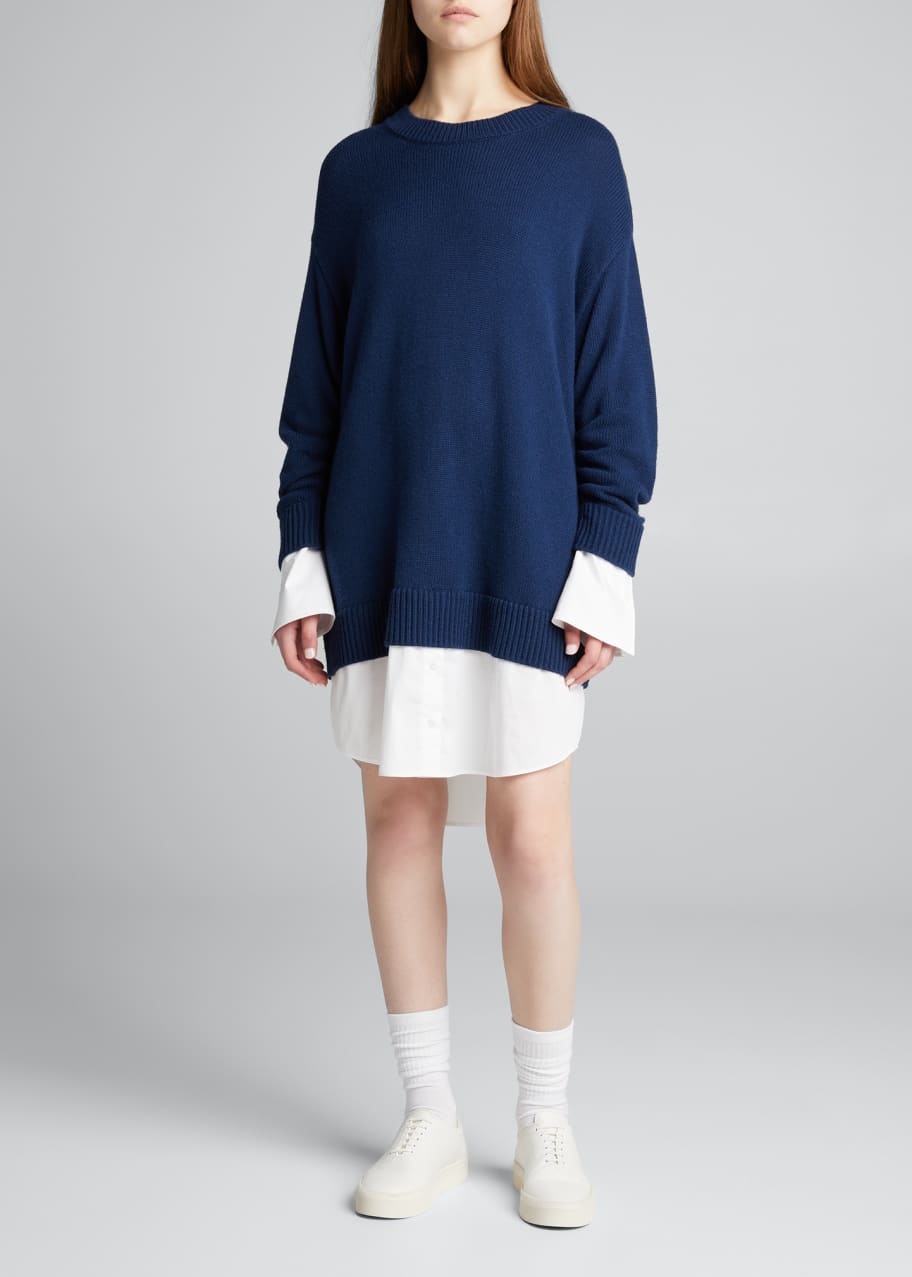 Cinq a Sept Santina Sweater Dress w/ Underlay - Bergdorf Goodman