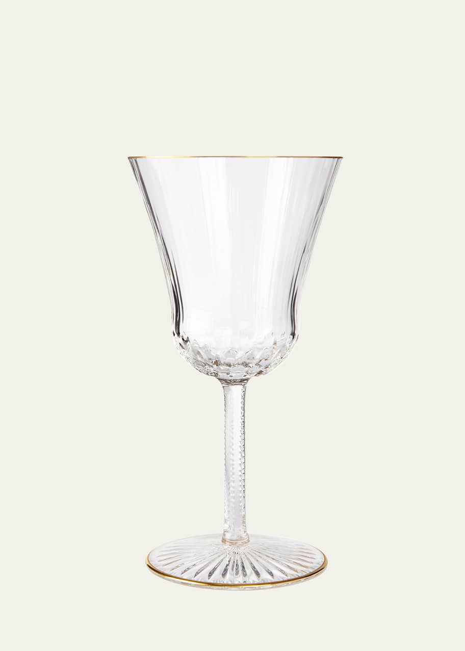 Saint Louis Crystal Apollo Gold Rim Goblet - Bergdorf Goodman