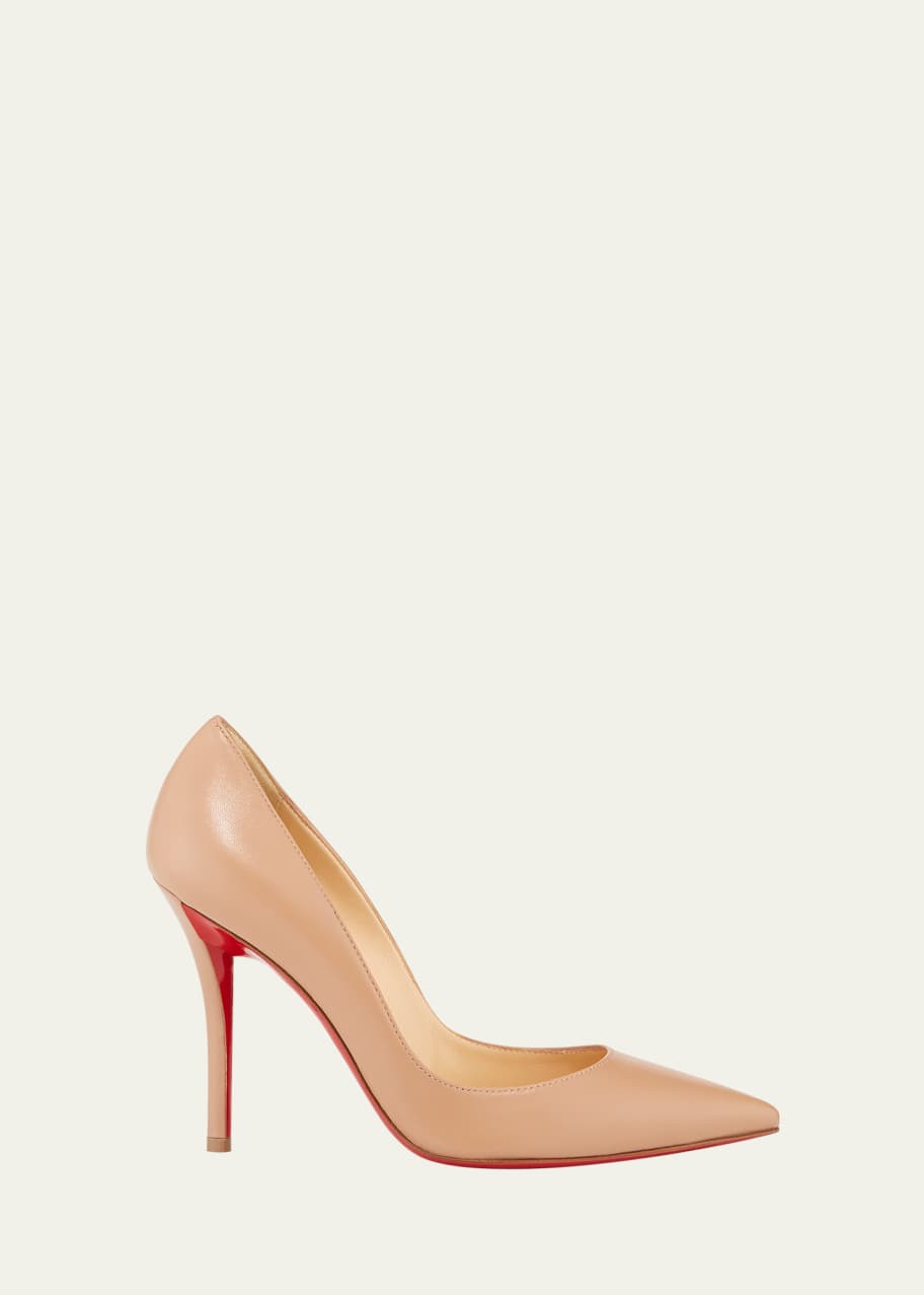 Christian Louboutin Apostrophy Leather Pointed Red-Sole Pumps ...
