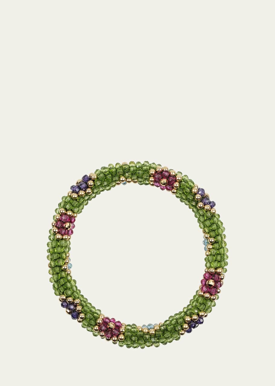 Meredith Frederick Kiera 14k Yellow Gold Bead Bracelet With Cubic ...