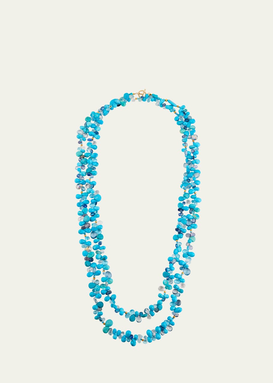 Meredith Frederick Turquoise, Zircon and Mystic Topaz Multi Strand ...