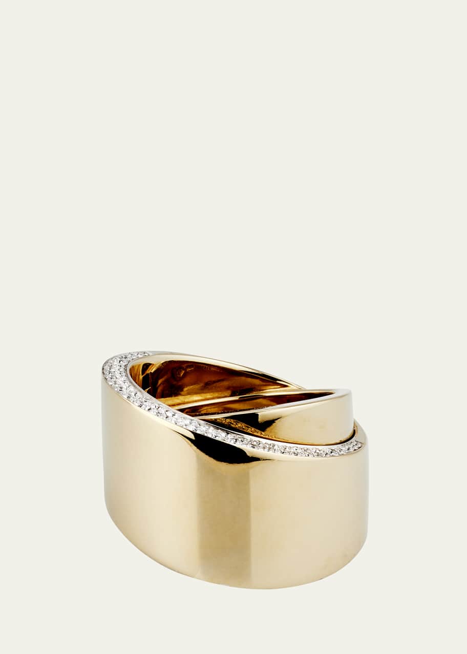 Vhernier Pink Gold Tourbillon Ring with Diamonds - Bergdorf Goodman