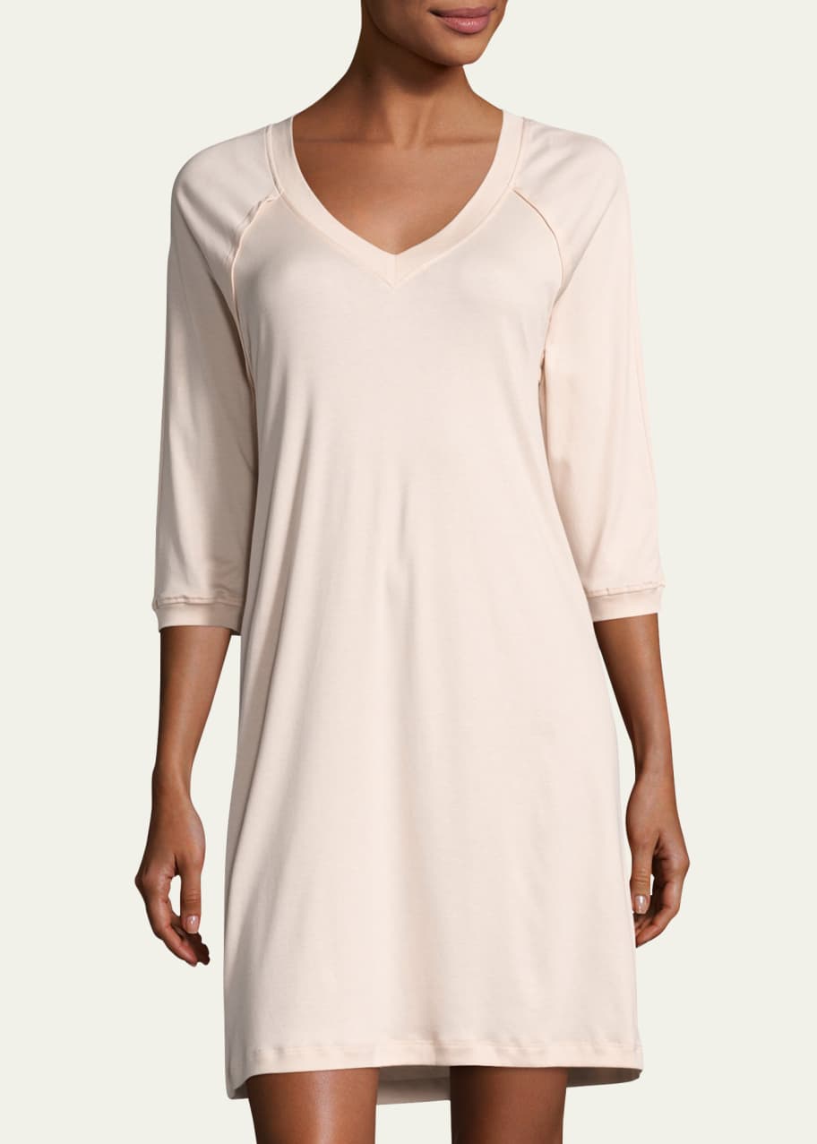 Hanro Pure Essence 3/4-Sleeve Gown - Bergdorf Goodman