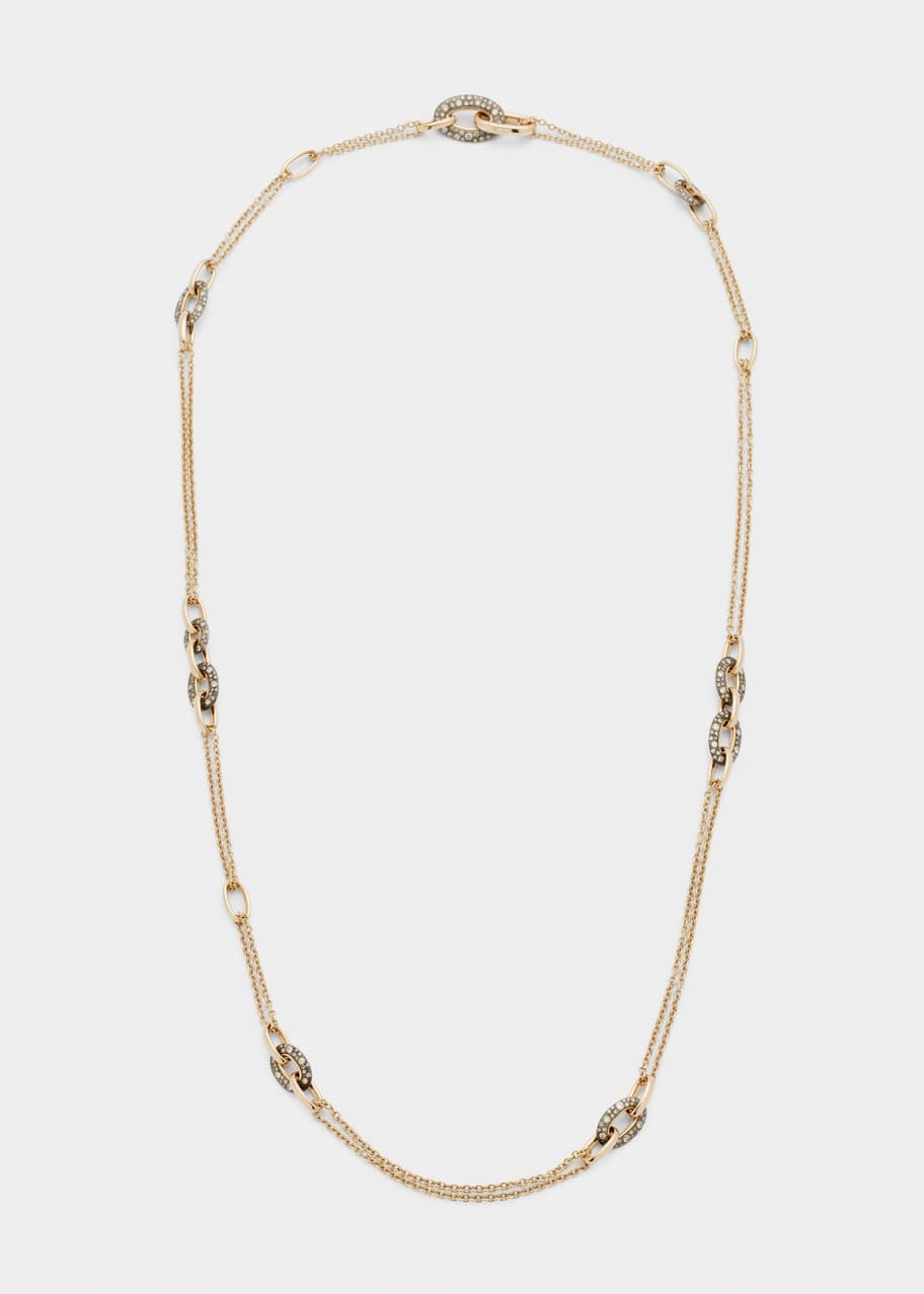 Pomellato Tango 18k Rose Gold Chain Necklace with Brown Diamonds ...