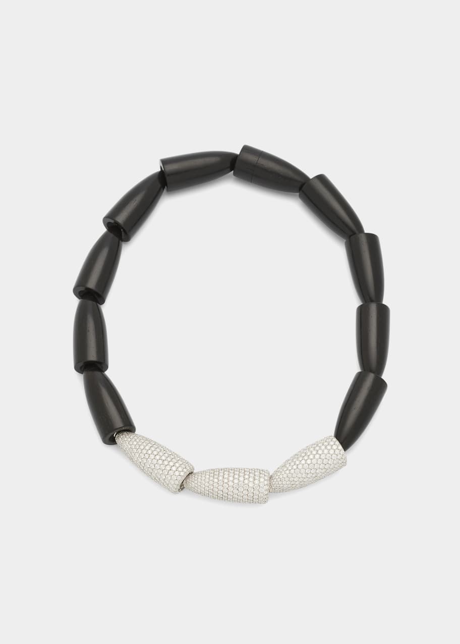 Vhernier Calla White Gold, White Diamonds and Ebony Necklace - Bergdorf ...