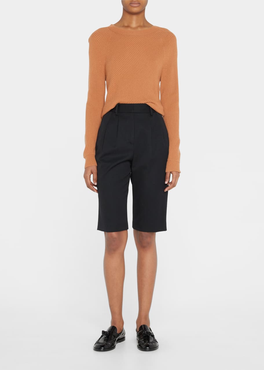 Vince Diagonal Rib-Knit Cotton Sweater - Bergdorf Goodman