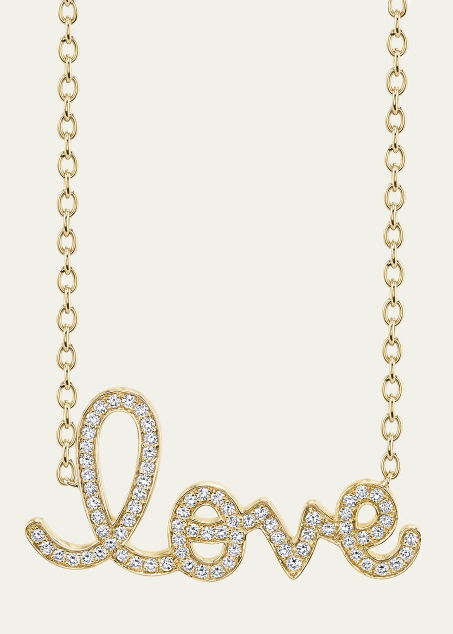Sydney Evan 14k Gold Extra-Large Diamond Love Necklace - Bergdorf Goodman