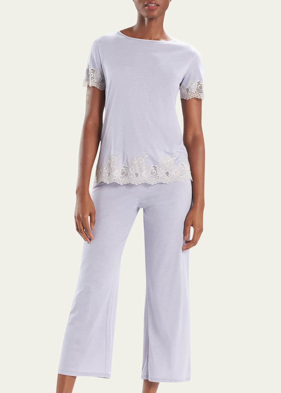 Natori Shangri La Luxe Lace-Trim Pajama Set - Bergdorf Goodman