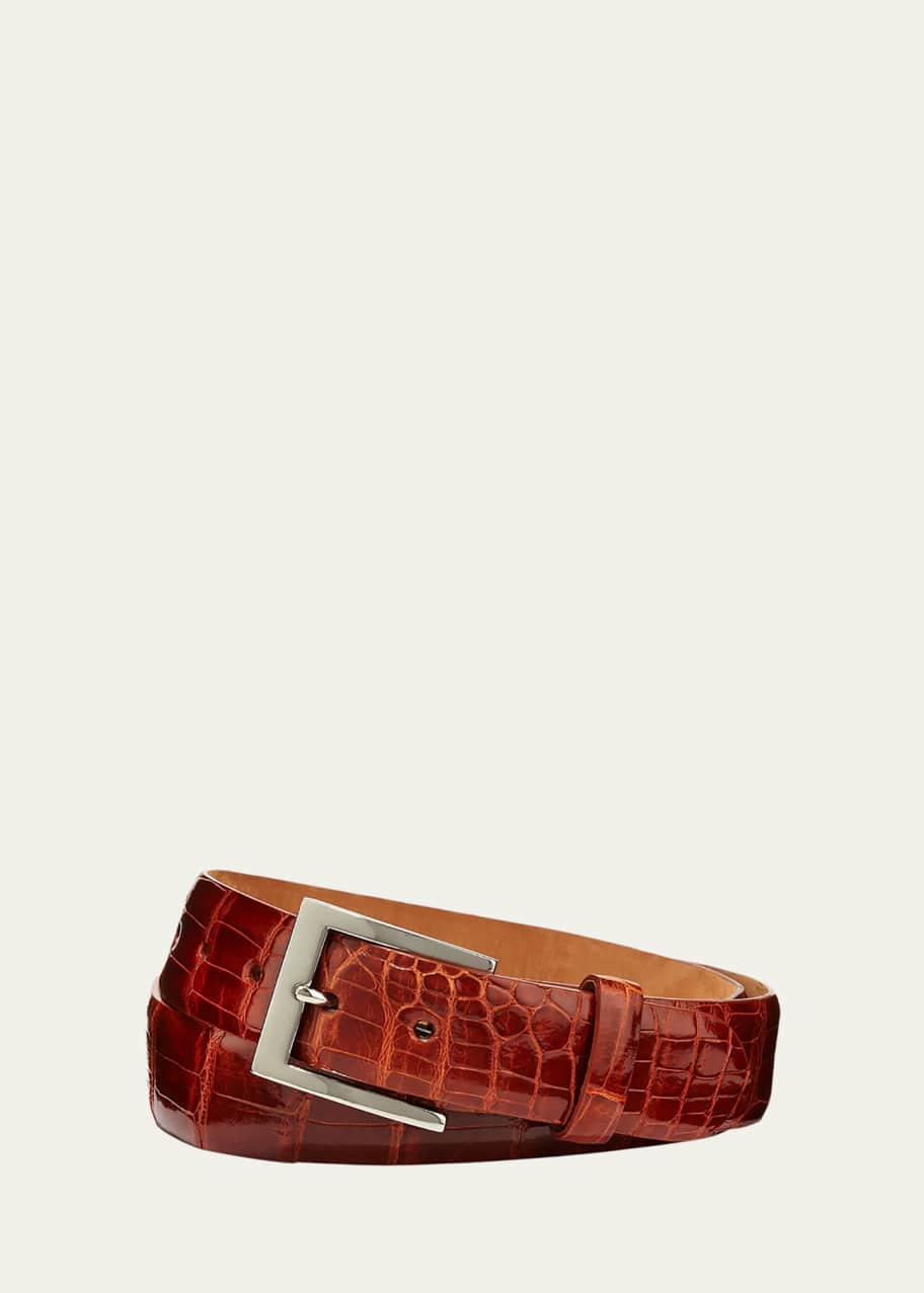W. Kleinberg Men's American Alligator Belt - Bergdorf Goodman