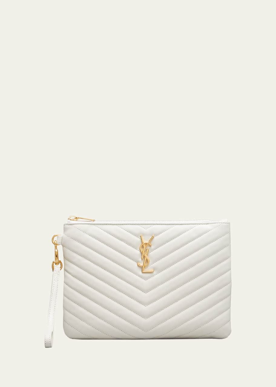 Saint Laurent YSL Monogram Small Pouch in Smooth Leather - Bergdorf Goodman