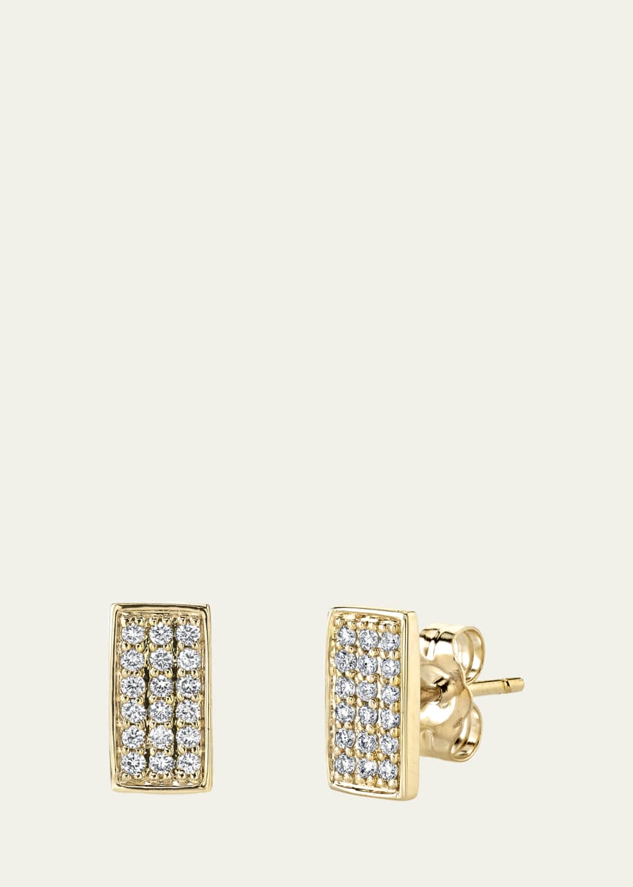 Sydney Evan 14K Yellow Gold Diamond Rectangle Stud Earrings - Bergdorf ...