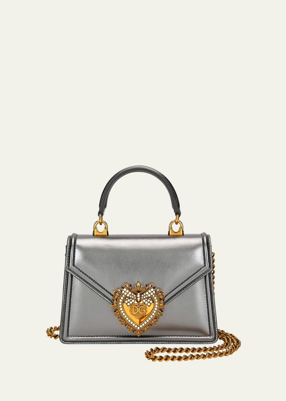 Dolce&Gabbana Devotion Mini Metallic Leather Top-Handle Bag - Bergdorf ...