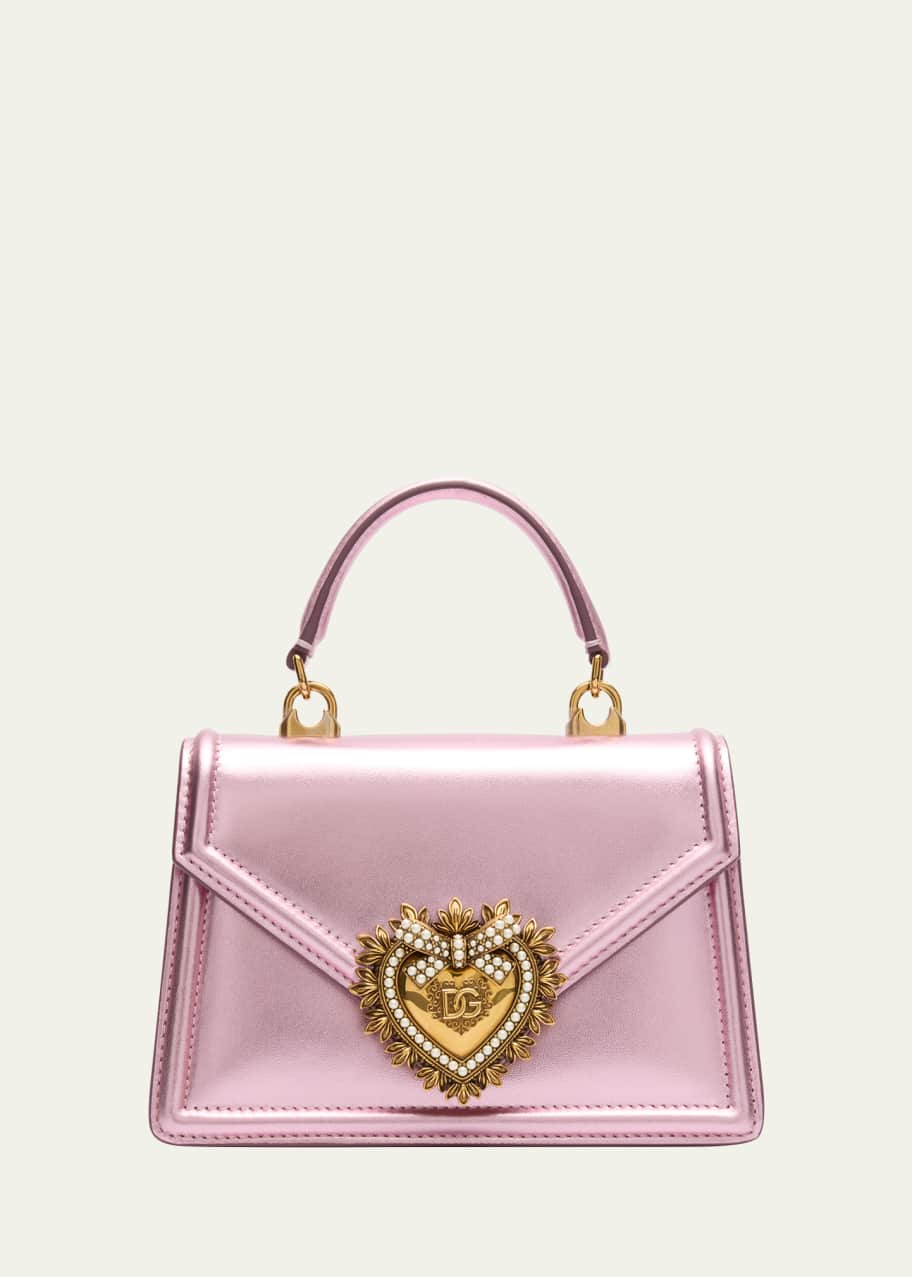 Dolce&Gabbana Devotion Mini Metallic Leather Top-Handle Bag - Bergdorf ...