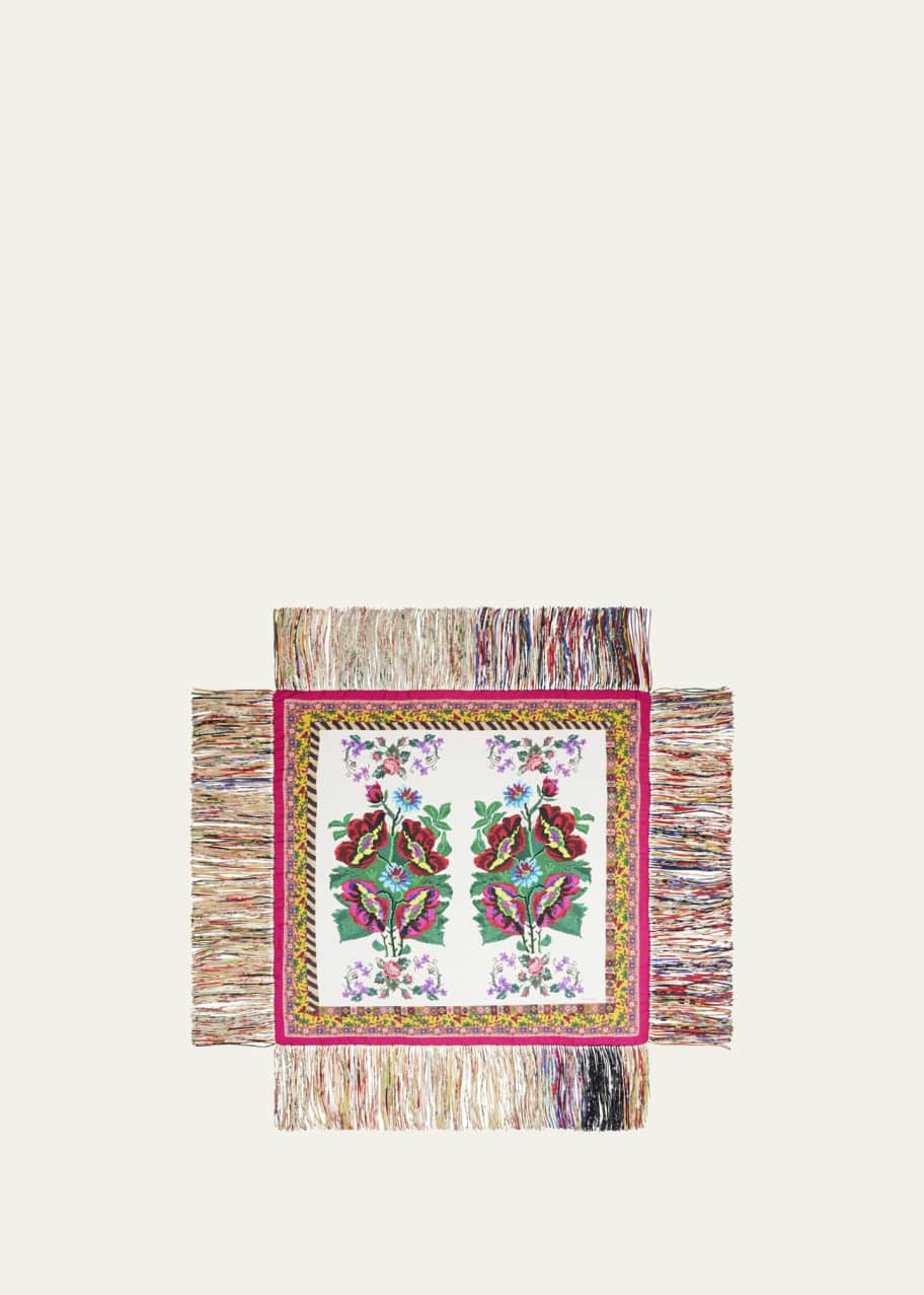 Pierre-Louis Mascia Fringe Paisley Patchwork Shawl - Bergdorf Goodman