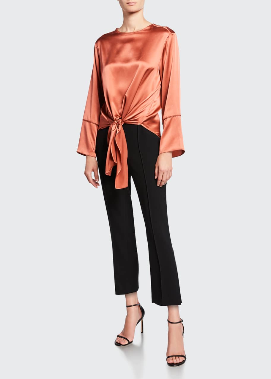 Cinq a Sept Atticus Piped Slit Hem Pants - Bergdorf Goodman