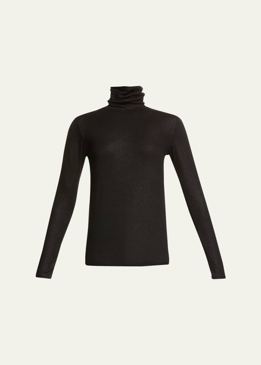 Majestic Filatures Metallic Long-Sleeve Turtleneck Top - Bergdorf Goodman Majestic Filatures Metallic Long-Sleeve Turtleneck Top - Bergdorf Goodman