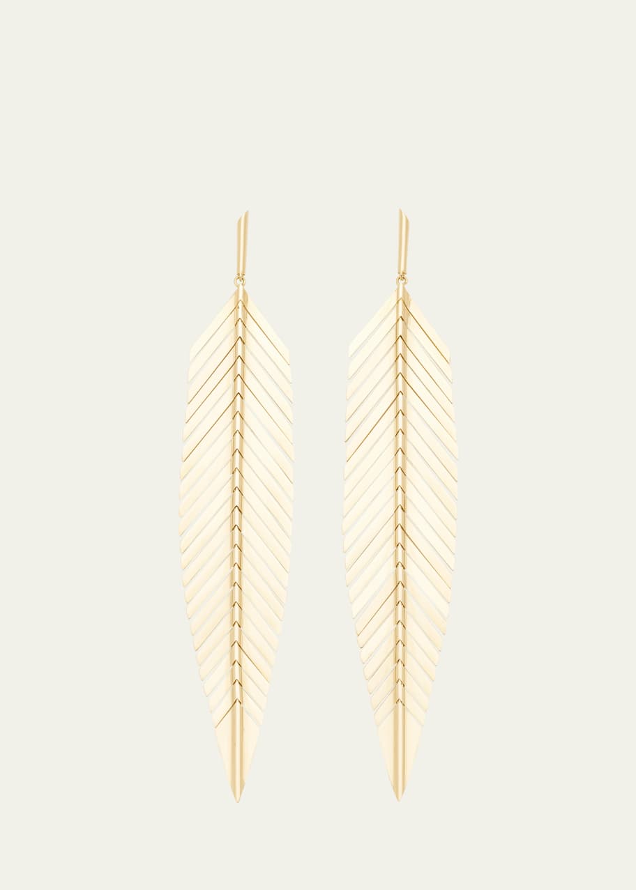 CADAR 18K Yellow Gold Large Feather Drop Earrings - Bergdorf Goodman