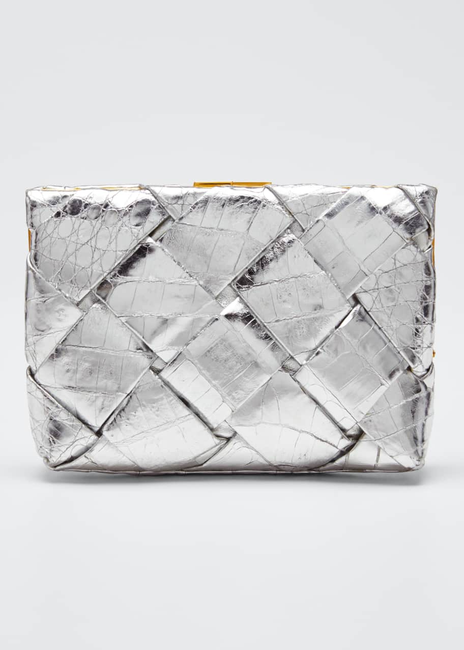 Nancy Gonzalez Small Woven Frame Clutch Bag - Bergdorf Goodman