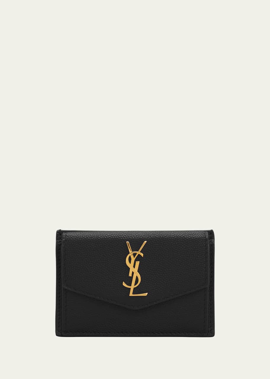 Saint Laurent YSL Flap Top Leather Envelope Wallet - Bergdorf Goodman