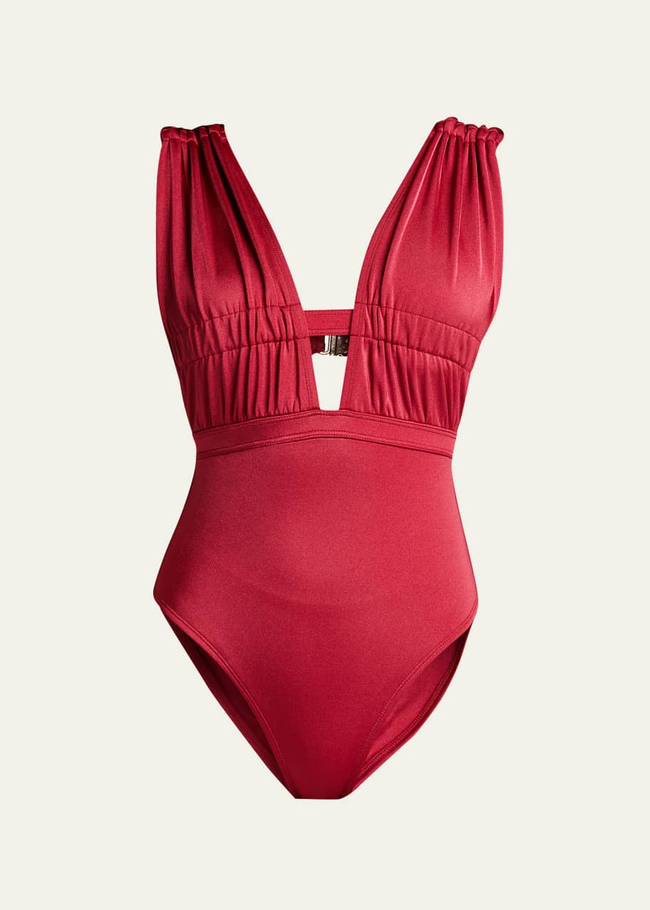 OYE Swimwear Athena Plunging High-Cut One-Piece Swimsuit - Bergdorf Goodman