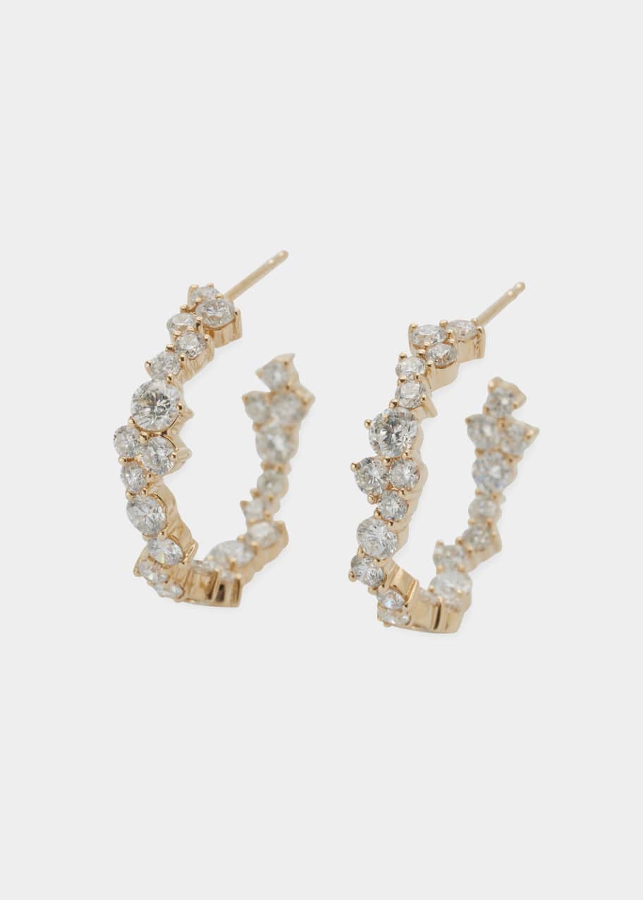 Sydney Evan 14k Gold 50-Diamond Hoop Earrings - Bergdorf Goodman
