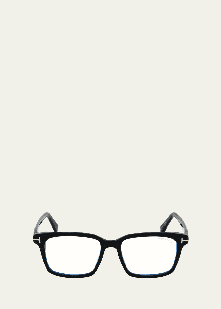 TOM FORD Men's Blue Block 54mm Square Acetate Optical Glasses ...