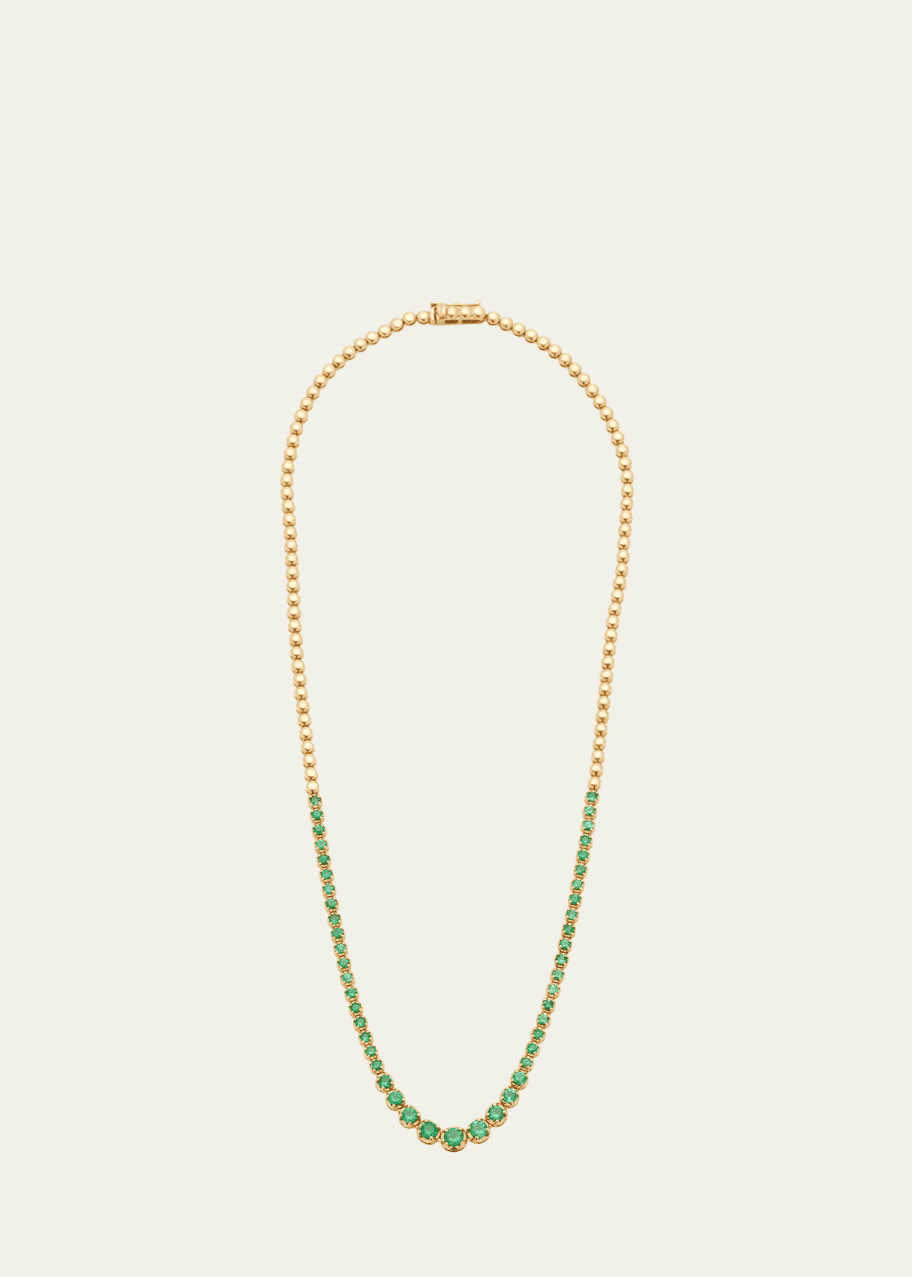 Jennifer Meyer Yellow Gold Graduated Emerald Tennis Necklace - Bergdorf ...