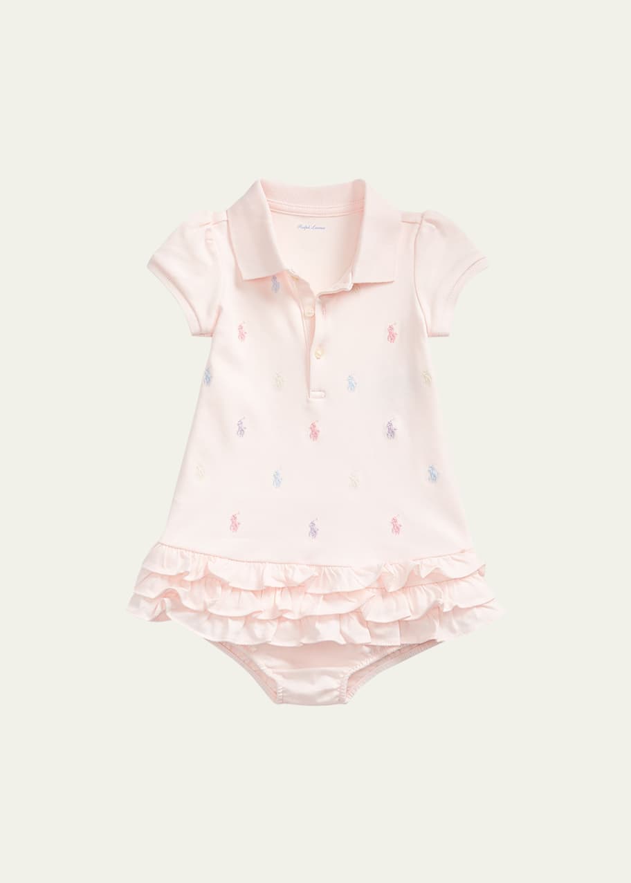 Polo Ralph Lauren Ruffled Embroidered Polo Dress With Solid Bloomers ...
