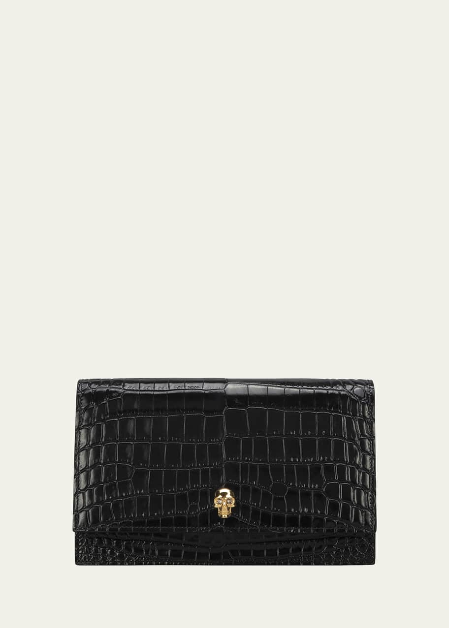 McQueen Medium Mock-Croc Skull Shoulder Bag - Bergdorf Goodman