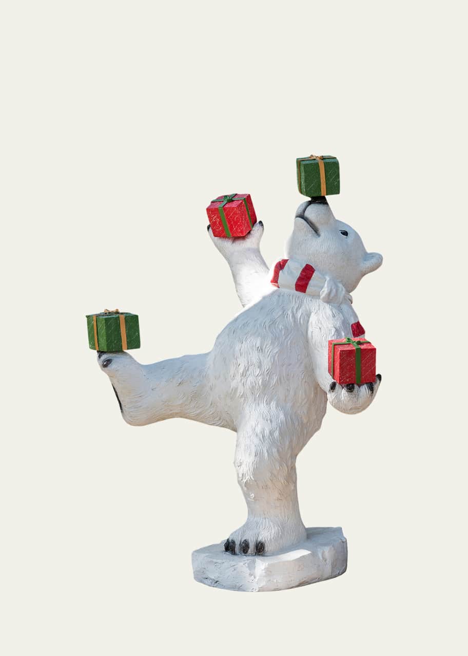 Barcana 47" Playful Polar Bear with Snowball - Bergdorf Goodman