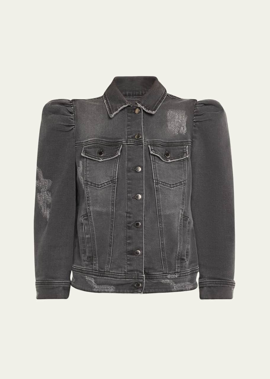 Retrofete Rissa Destroyed Denim Puff-Sleeve Jacket - Bergdorf Goodman