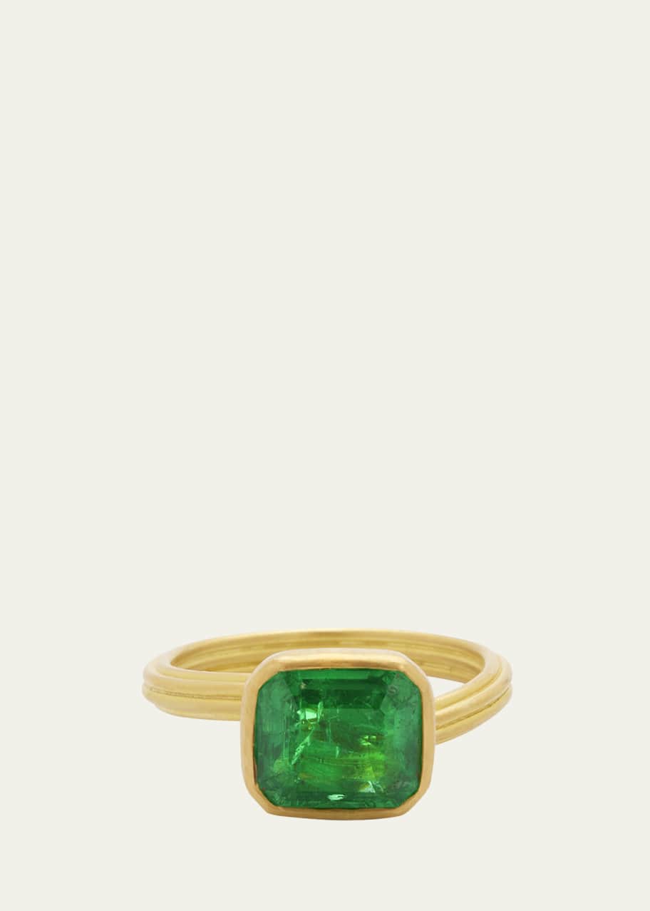 emerald gold ring 22k