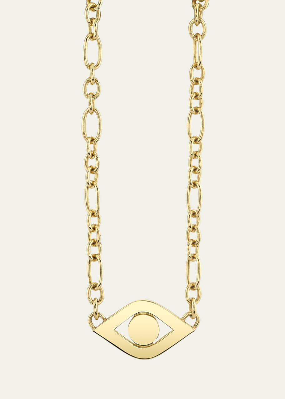 Sydney Evan 14k Yellow Gold Extra-Large Evil Eye Link Necklace ...