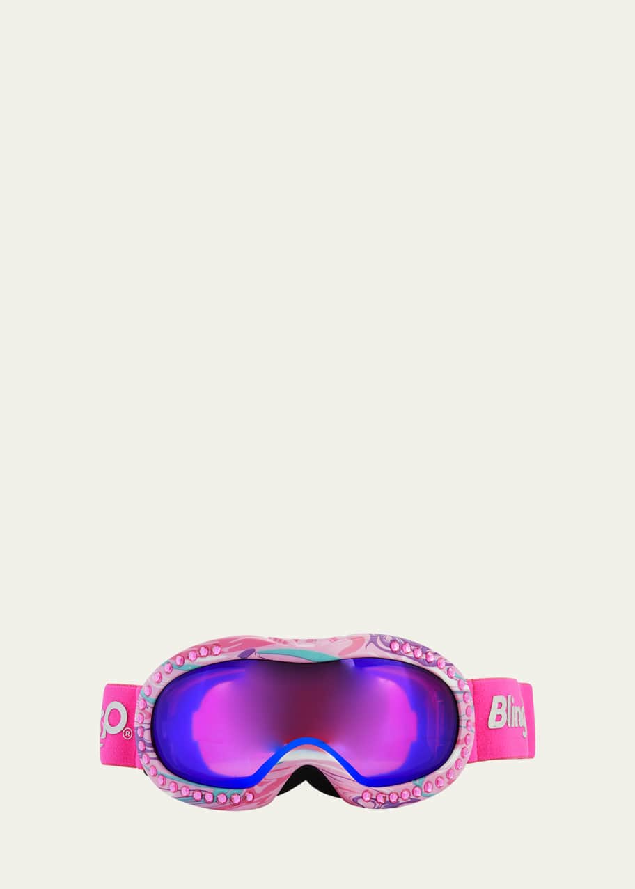 Bling2o Kid's Rhinestone Swirl Logo Snow Goggles - Bergdorf Goodman