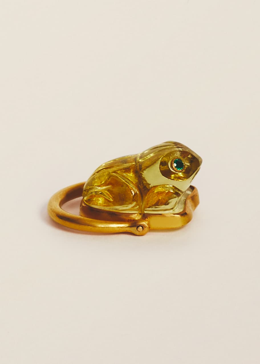 Munnu Gem Palace Lemon Quartz Frog Ring with Emerald Eyes - Bergdorf ...