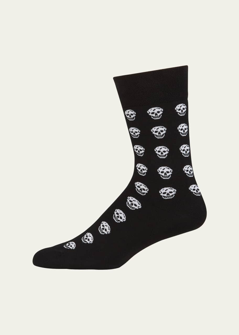 McQueen Men's Allover Skull Crew Socks - Bergdorf Goodman