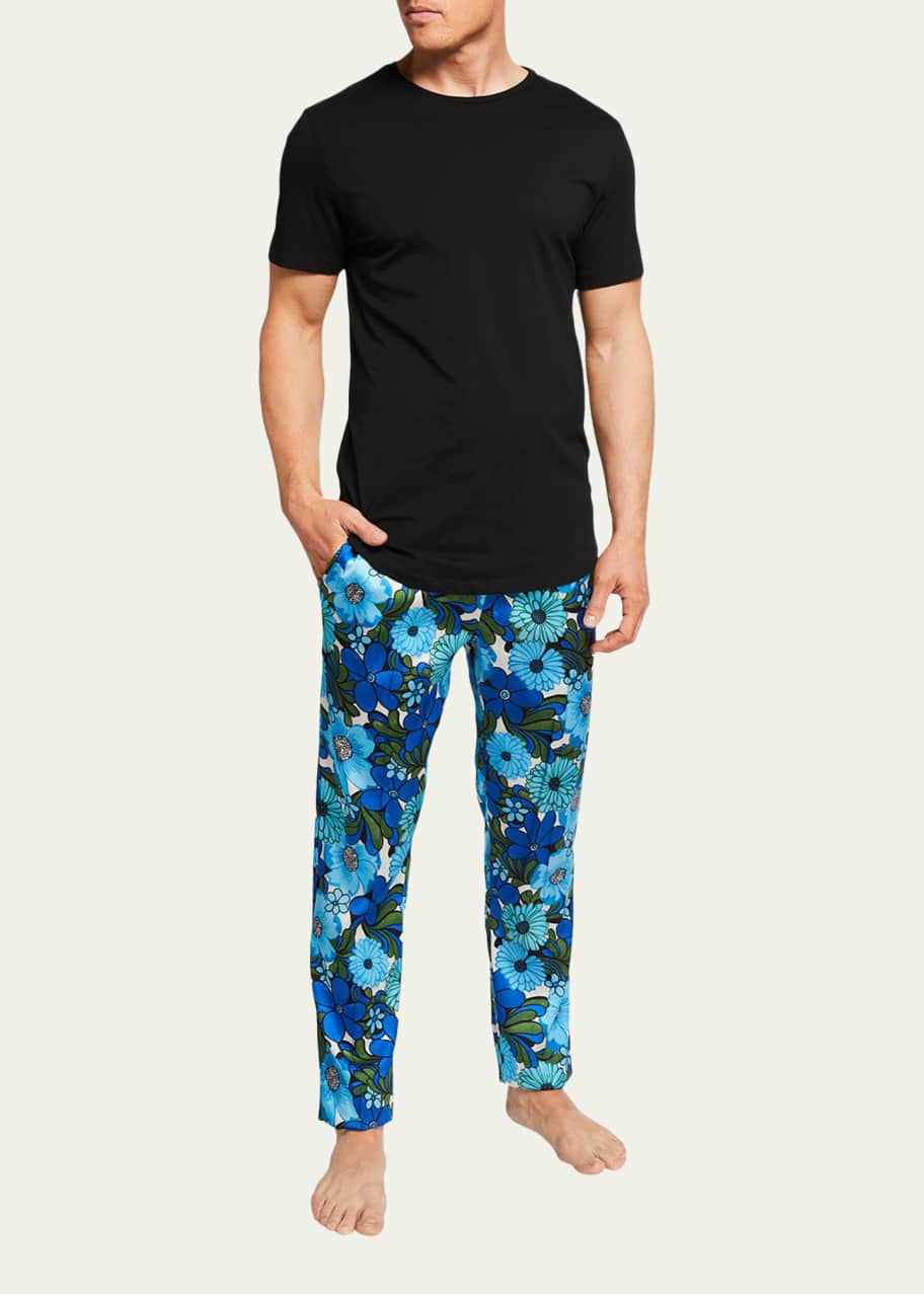 Tom Ford Mens Retro Floral Print Silk Pajama Pants Bergdorf Goodman