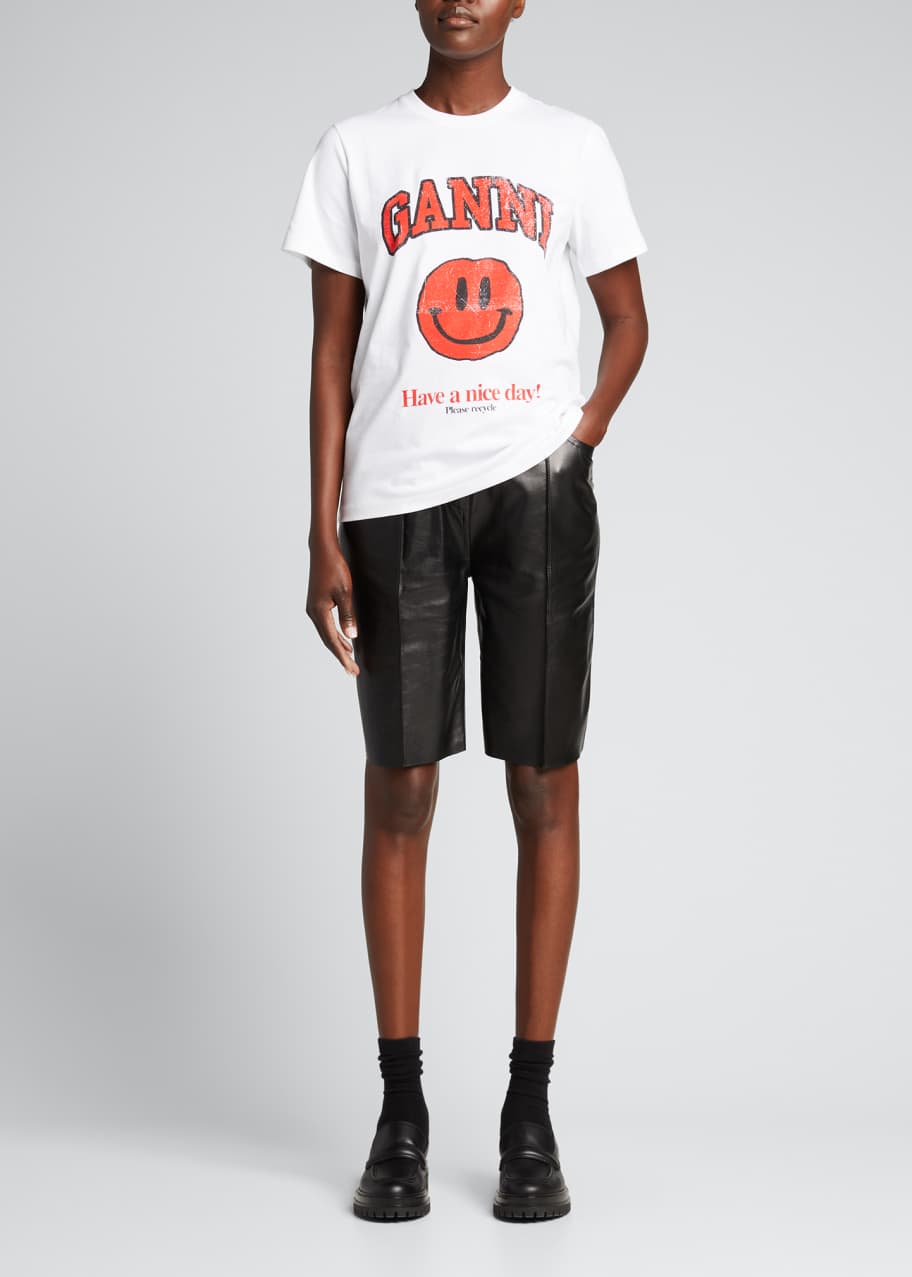 Ganni Organic Cotton Logo Typographic Tee - Bergdorf Goodman