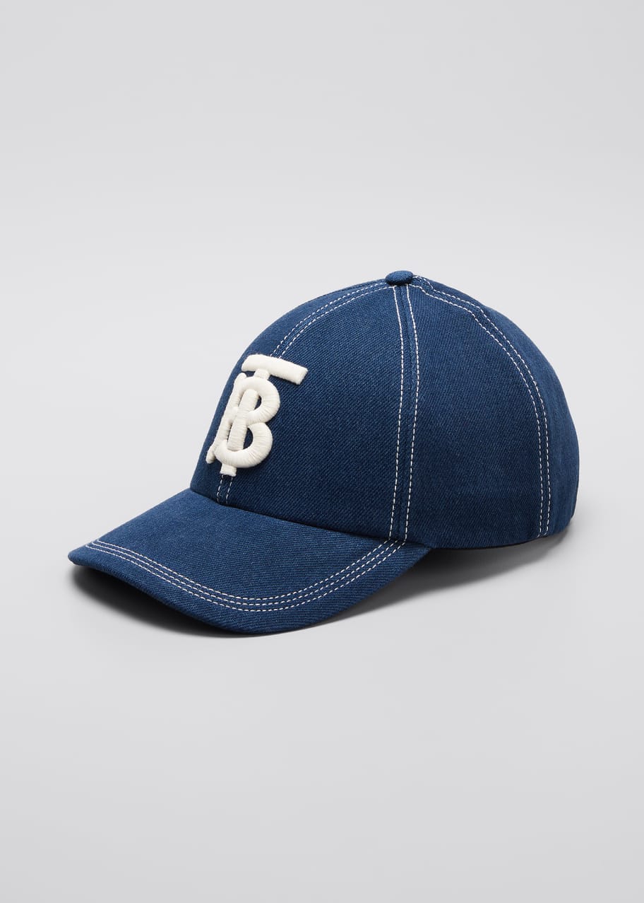 Burberry Men's TB Logo Denim Baseball Cap - Bergdorf Goodman