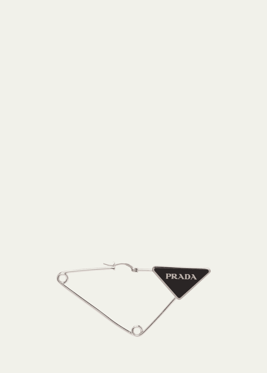 Prada Enamel Triangle Pin Earring, Right - Bergdorf Goodman