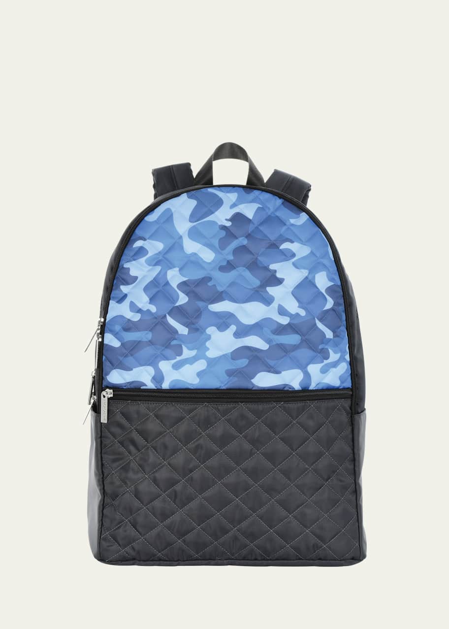 Iscream Boy's Camo-Print Faux Leather Quilted Backpack - Bergdorf Goodman