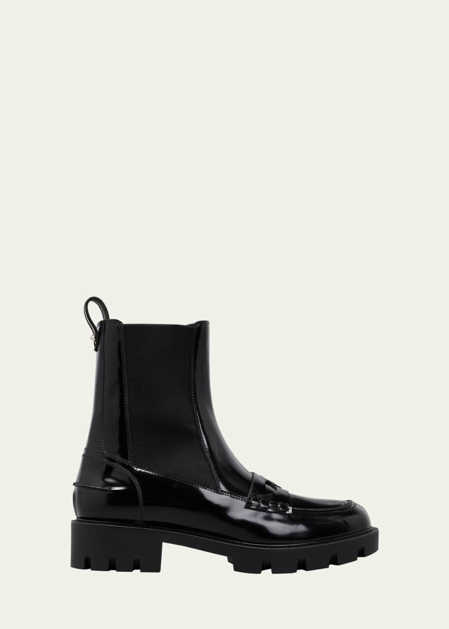 Christian Louboutin Montezu Calfskin Red Sole Loafer Booties - Bergdorf ...